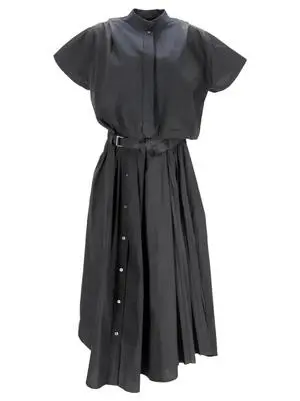 SACAI Sacai Midi Belted Cut-Out Shirt Dress