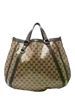 Gucci Gg Crystal Abbey D-ring Convertible Tote Satchel - Neutrals