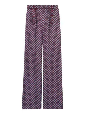 Claudie Pierlot Geometric-print Button-detail Trousers - Red