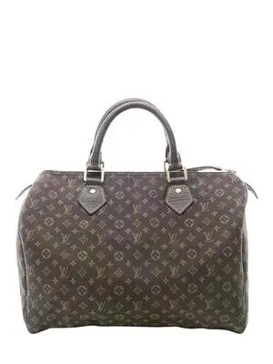 LOUIS VUITTON Monogram Mini Lin Speedy 30 Boston Bag - Brown