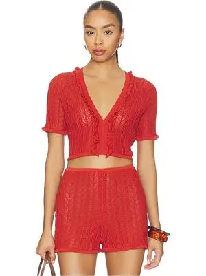 Devon Windsor Charlene Knit Top - Brick