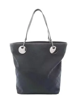 Gucci Gg Canvas Leather Tote Bag - Blue