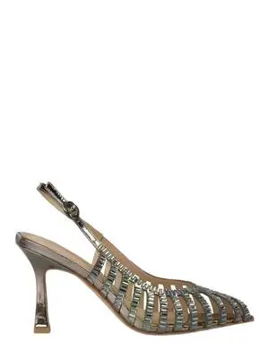 ALMA EN PENA Crystal-embellished Cage-style Pumps - Silver