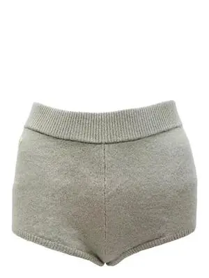Sandro Ribbed-trim Knitted Mini Shorts - Grey