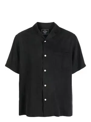 Portuguese Flannel Tencel Short-sleeved Shirt - Black
