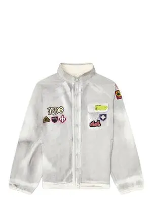 DIESEL® Diesel Windbreaker With Trompe L'oeil Patches Grey