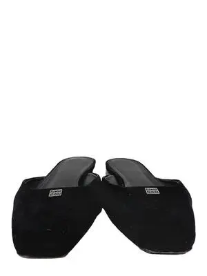 TOTEME Square-toe Mules With Logo Plaque - Black