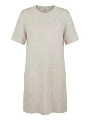 Brunello Cucinelli Sequin Embellished Knitted Dress - Neutrals