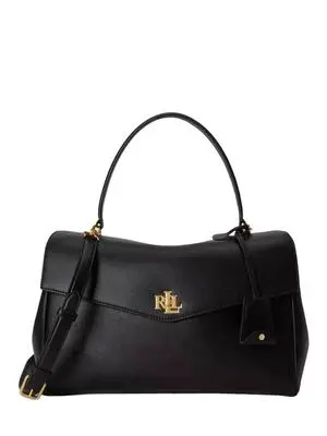 Ralph Lauren Lauren Ralph Lauren Medium Farrah Leather Satchel Bag Black