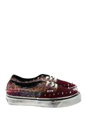 VANS Vans Spike-Embellished Distressed Sneakers Red