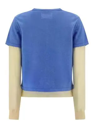 Guest In Residence Layered Effect Fine-knit T-shirt - Blue