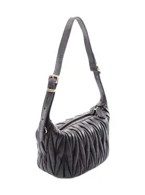 Miu Miu Matelassé Shoulder Bag - Black