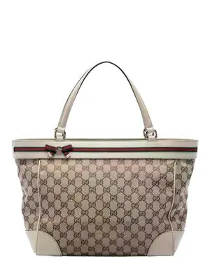 Gucci Gg Canvas Web Mayfair Tote Bag - Neutrals