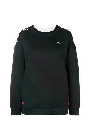 PUMA Chase Crew Mesh-panel Sweatshirt - Black