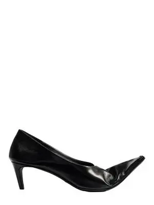 Khaite Marlene Pump In Glazed Leather - Black