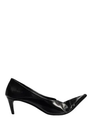 Khaite Marlene Pump In Glazed Leather - Black