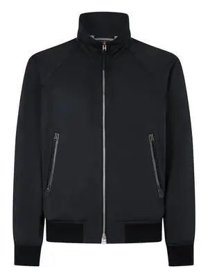 TOM FORD Technical Bomber Jacket With Leather Trims - Black
