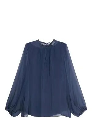 Marina Rinaldi Silk Chiffon Blouse - Navy