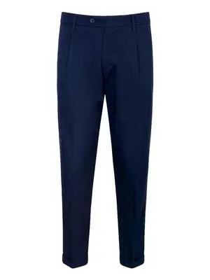 RE-HASH Pleated Turn-up Trousers - Blue