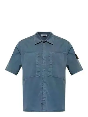 Stone Island Logo-patch Short-sleeved Shirt - Blue