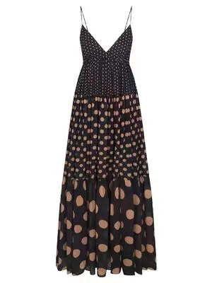 SIMONMILLER Romi Polka-dot Maxi Dress - Black