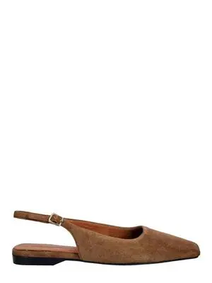 VAGABOND SHOEMAKERS Delia Square-toe Slingback Ballet Flats - Brown