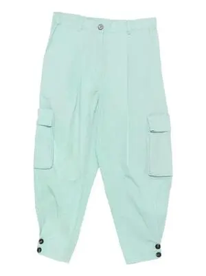 PSOPHIA Off-white Wide-leg Cropped Trousers - Neutrals