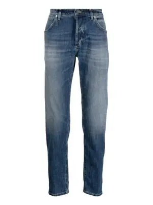 DONDUP Washed Denim Straight Leg Jeans - Blue