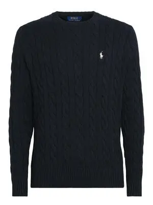 Polo Ralph Lauren Cotton Cable-knit Crewneck Sweater - Navy