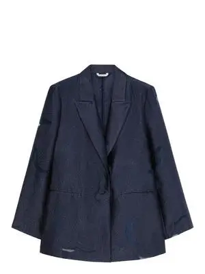 Marina Rinaldi Floral Jacquard Blazer - Navy