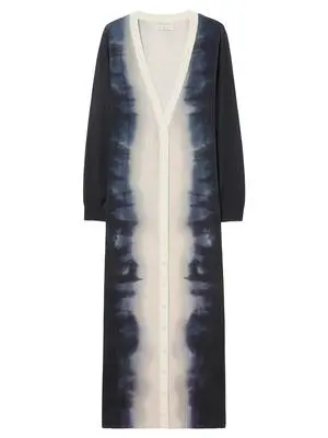 Marina Rinaldi Knitted Cardigan Midi Dress With Abstract Print - Black