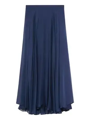 Marina Rinaldi Silk Chiffon Maxi Skirt - Navy