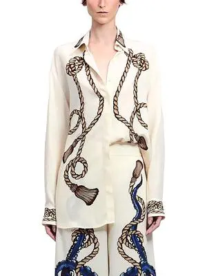 YUKIO Silk Blend Shirt With Rope Print - Ropes
