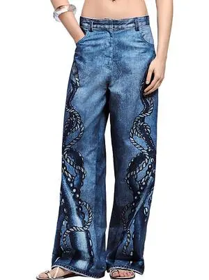 YUKIO High Rise Wide Leg Jeans - Octopus