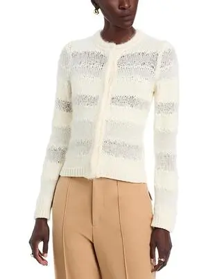 Fabiana Filippi Ribbed Knit Cardigan - Raffia