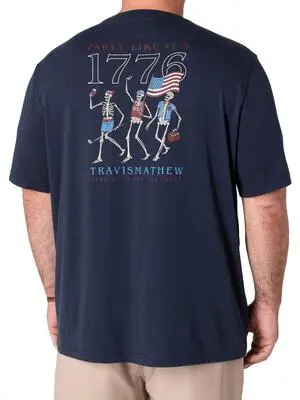 TRAVISMATHEW FIT BY DXL Big & Tall Summer Salute Graphic Tee - Total Eclipse