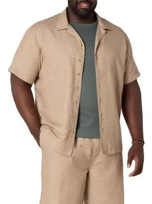 SOCIETY OF ONE BY DXL Big & Tall Resort Textured Sport Shirt - Dune