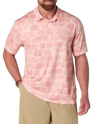 NAUTICA Big & Tall Stamped Floral Performance Polo Shirt - Conch