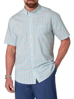 OAK HILL BY DXL Big & Tall Tech Small Plaid Sport Shirt - Multi