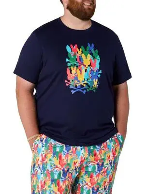 Psycho Bunny Big & Tall Tanner Graphic Tee - Navy