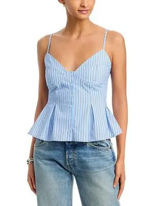 Aqua Peplum Top - Blue Multi