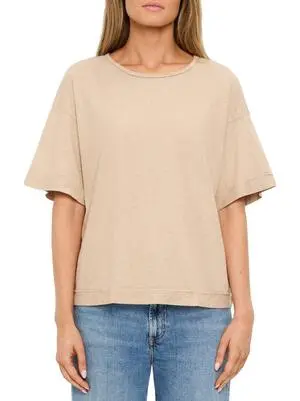 Michael Stars Tilda Oversized Cotton Crewneck T-shirt - Macadamia