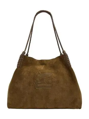 Etro Libra Large Suede And Leather Tote - Multicoloured
