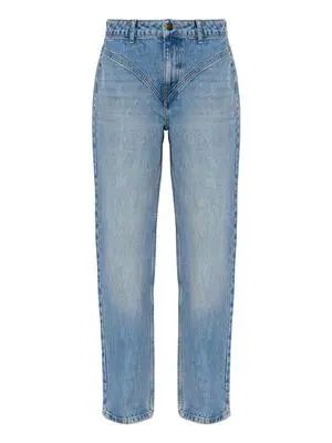 ROTATE BY BIRGER CHRISTENSEN High-waisted Straight Leg Jeans - Blue