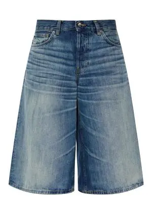 HAIKURE Legacy' Wide Leg Denim Shorts - Blue