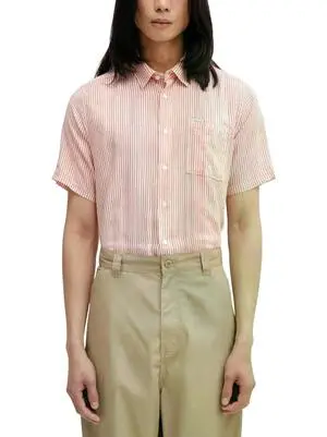Barbour Deerpark Striped Short-sleeve Shirt - Red