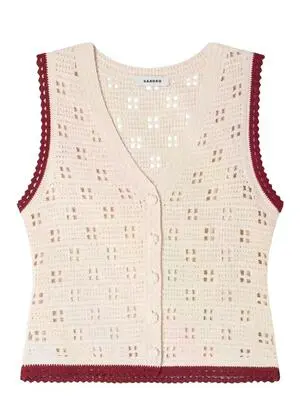 Sandro Crochet-knit Vest - Neutrals