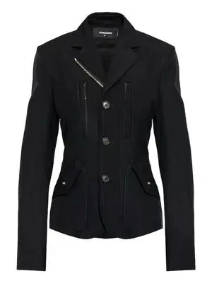Dsquared2 Zip-detail Button-up Jacket - Black