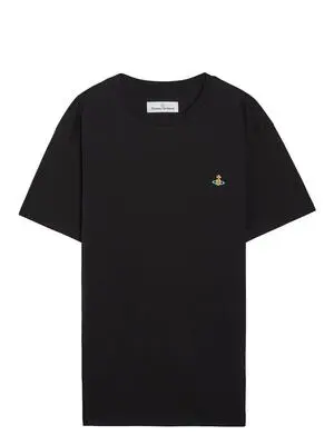 VIVIENNE WESTWOOD Classic Logo-embroidered Cotton T-shirt - Black