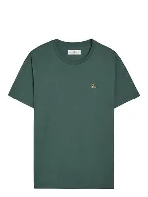 VIVIENNE WESTWOOD Classic Logo-embroidered Cotton T-shirt - Green